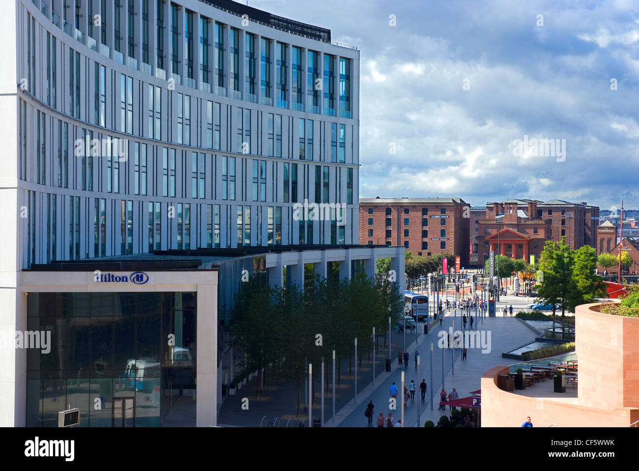 Entrance into Liverpool One leading from Albert Dock past the Liverpool ...