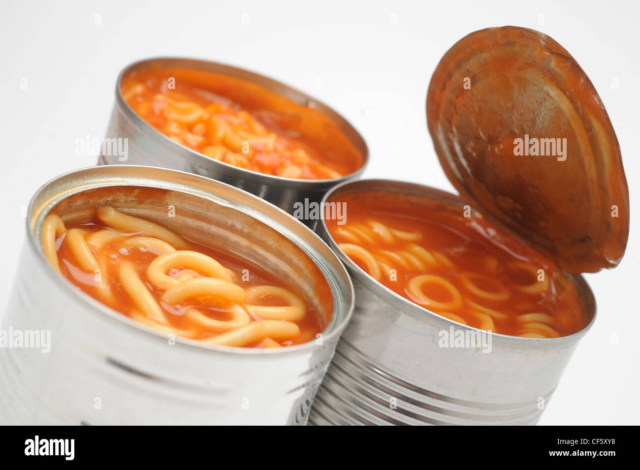 Years Of The Tin Can A still life image of a group of opened pasta tins ...