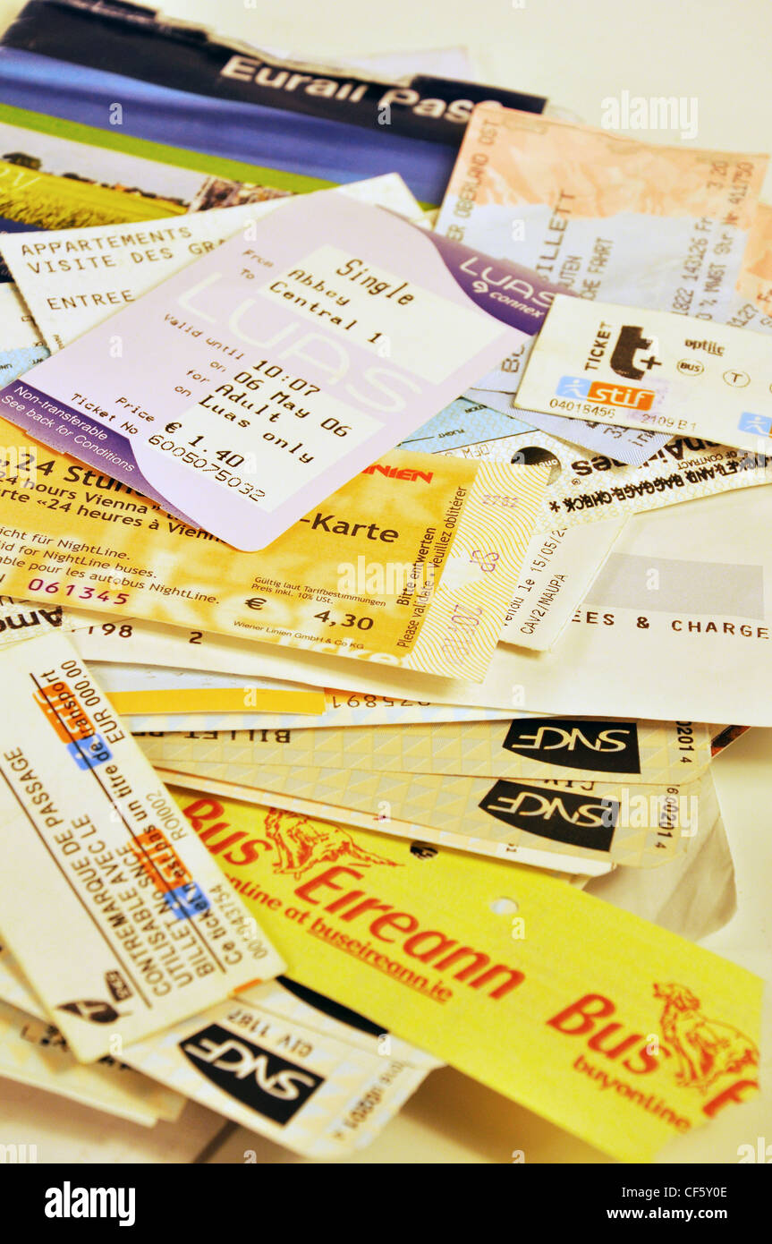 Collection of tickets from European trip: transportation, museums, etc ...