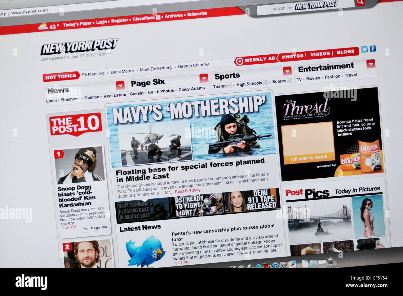 New York Post Newspaper website Stock Photo - Alamy