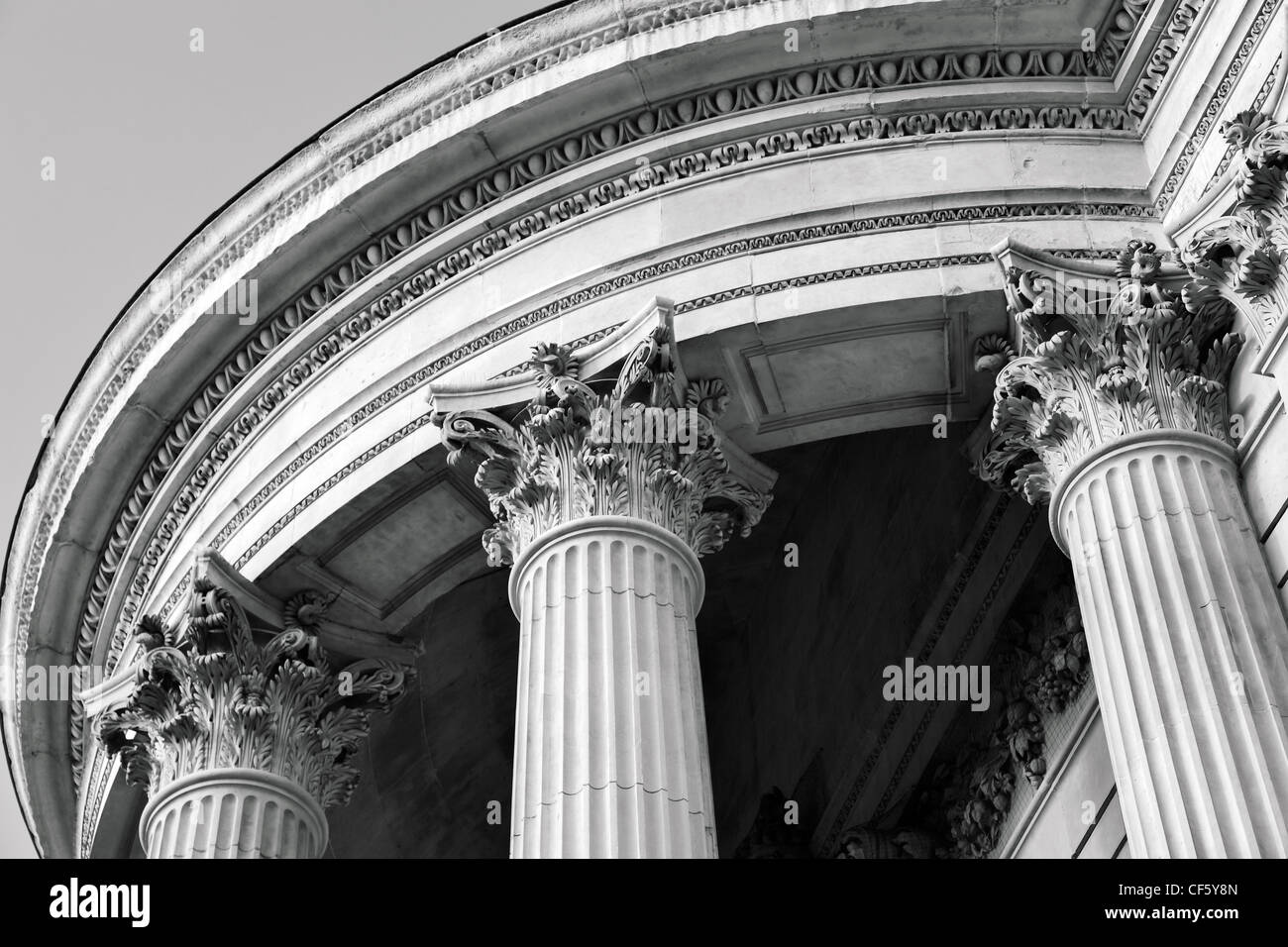 The decorative stone columns of St Paul's Cathedral, designed by Sir ...