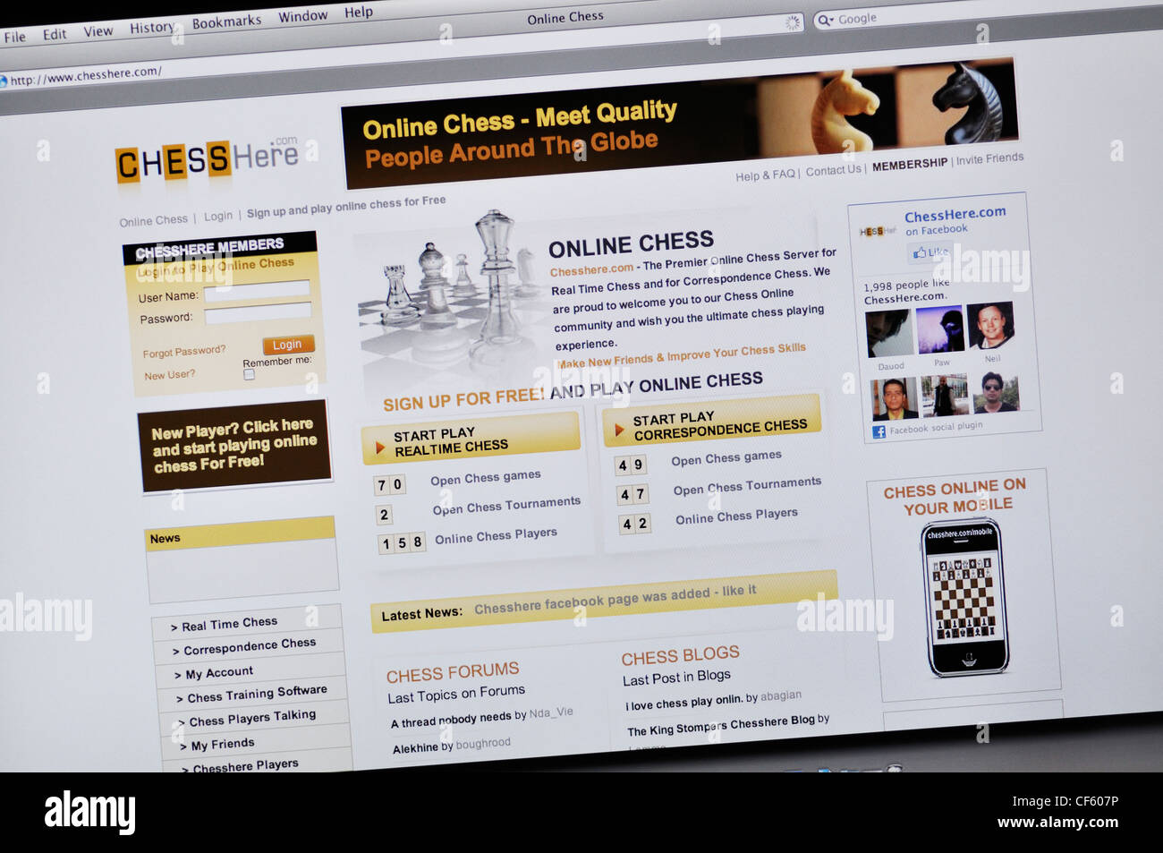 Online chess screenshot hi-res stock photography and images - Alamy