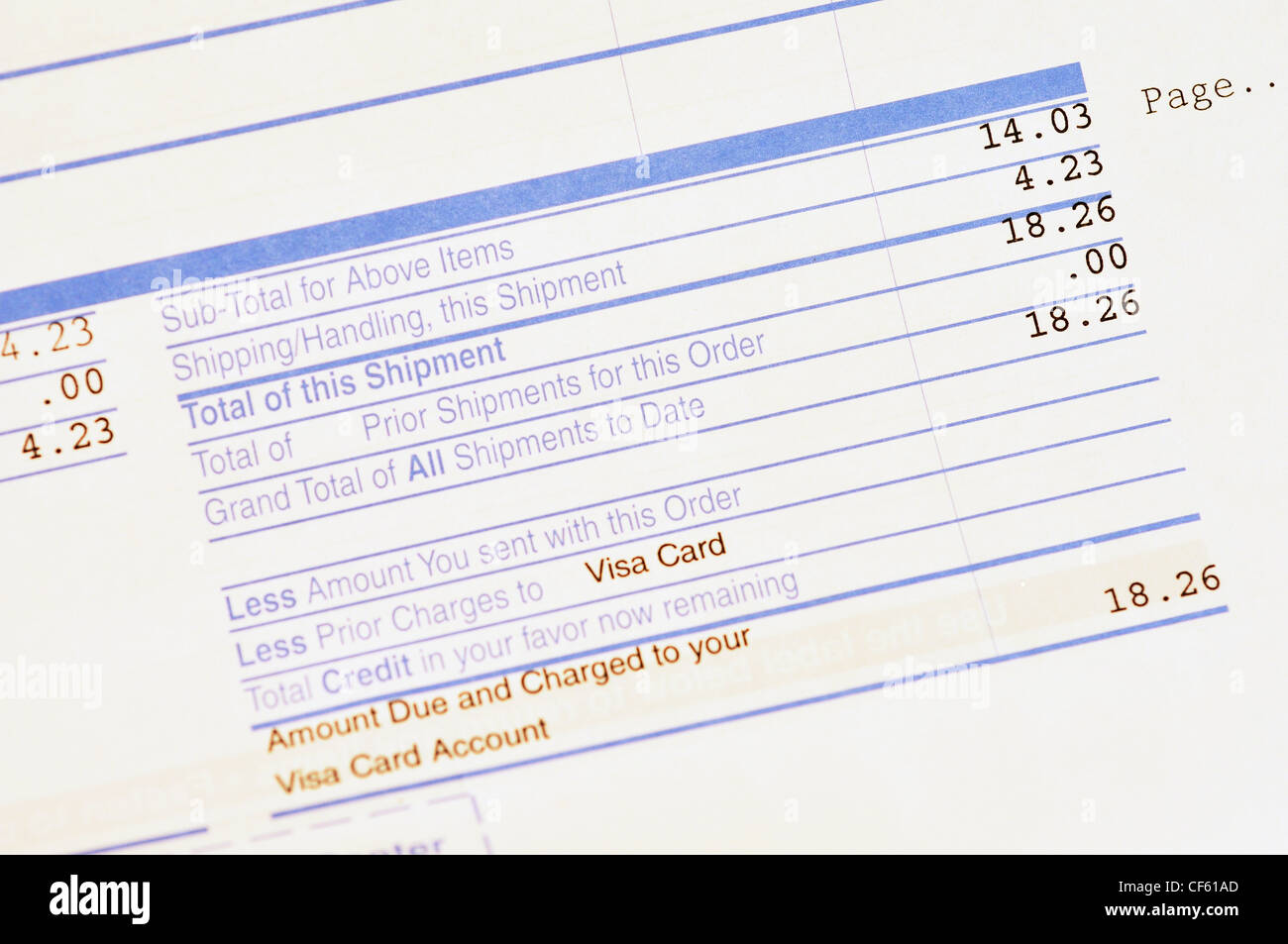 American credit card receipt hi-res stock photography and images - Alamy