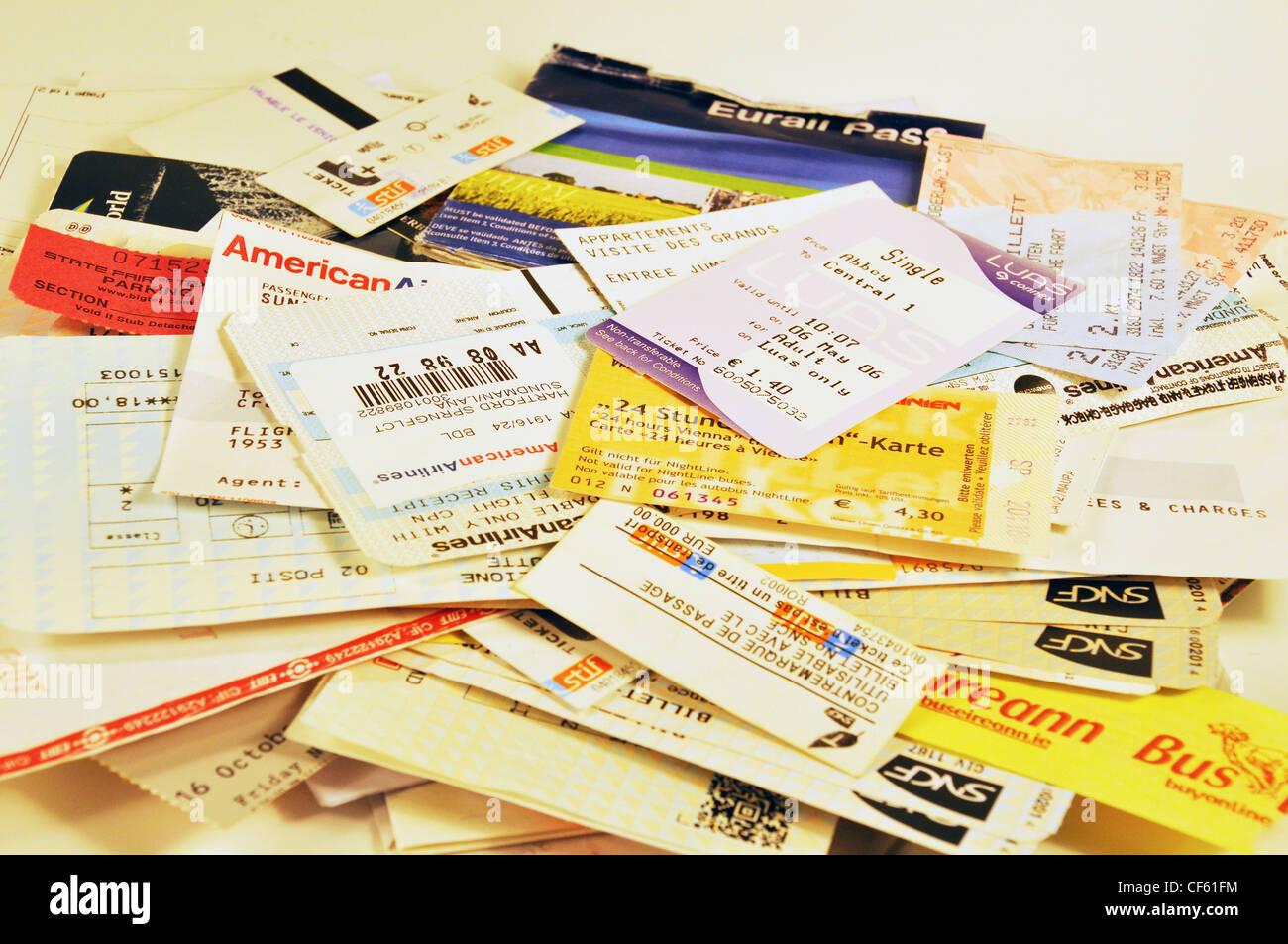 Collection of tickets from European trip: transportation, museums, etc ...