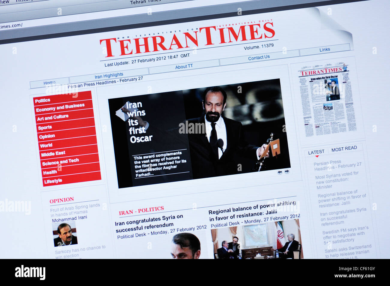 Iran newspaper hi-res stock photography and images - Alamy