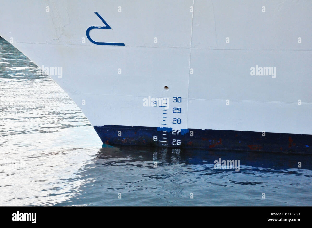 Cruise ship depth gauge Stock Photo - Alamy
