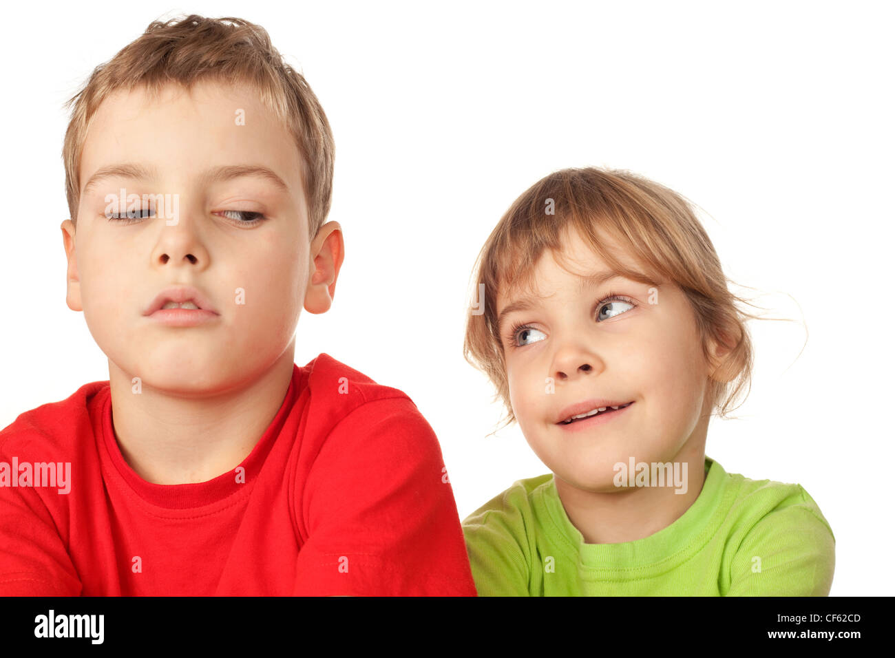 small girl and boy exchange glances between themselves Stock Photo - Alamy