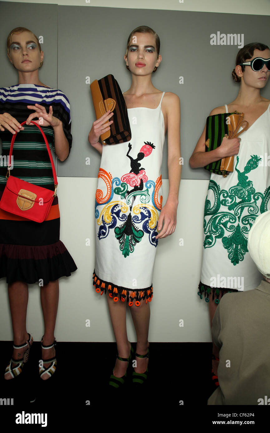 Prada Backstage Milan Ready to Wear Spring Summer 2011 Stock Photo - Alamy