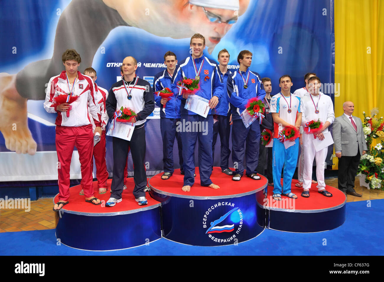 MOSCOW OCTOBER 5 Winners opened championship Russia swimming 2010 prize ...