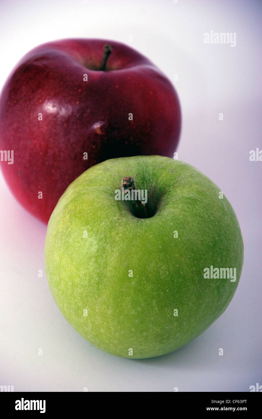 Two colorful apple, green and red, so healthy Stock Photo - Alamy