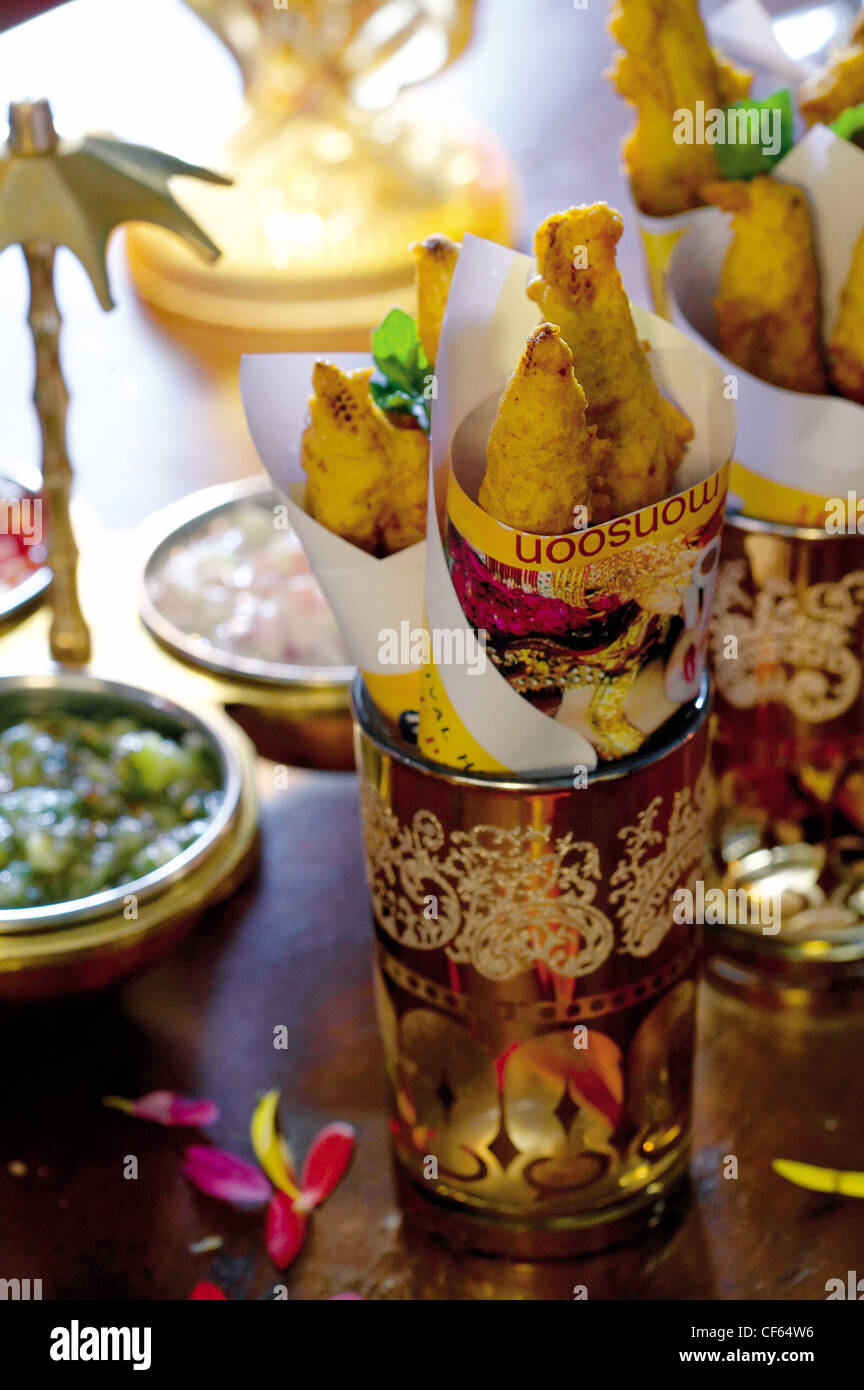 Mini corn sticks kiwi chutney Fragrant Indian Evenings Deep fried baby ...