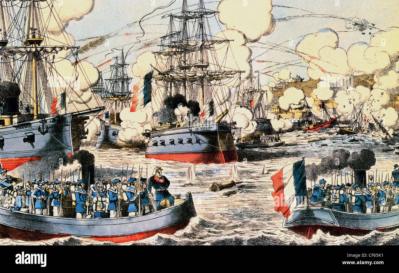 BATTLE OF FUCHOU August 1844 French warships attack the Chinese navy in ...