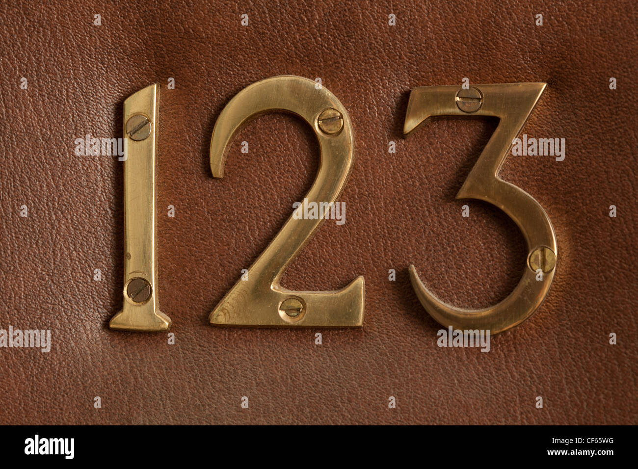 Close up shot of door with numerals 123 Stock Photo - Alamy