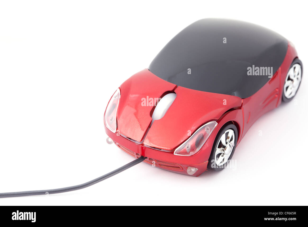 Computer mouse looking like small red sport car Stock Photo - Alamy