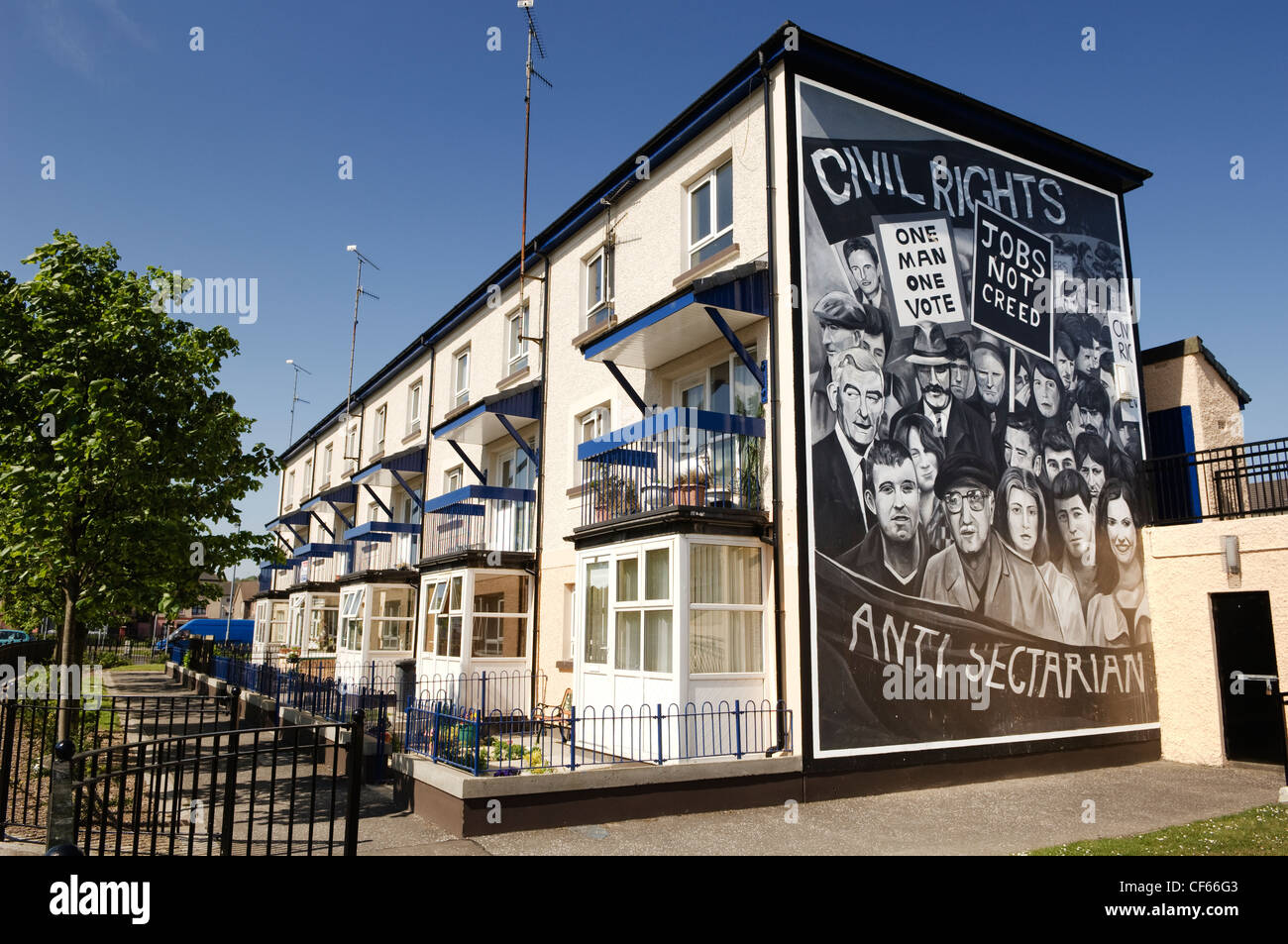 A mural on the side of a house in Free Derry in remembrance of Bloody ...