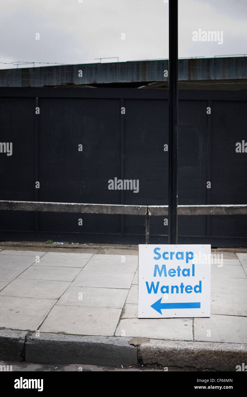 Scrap metal wanted sign leaning hi-res stock photography and images - Alamy