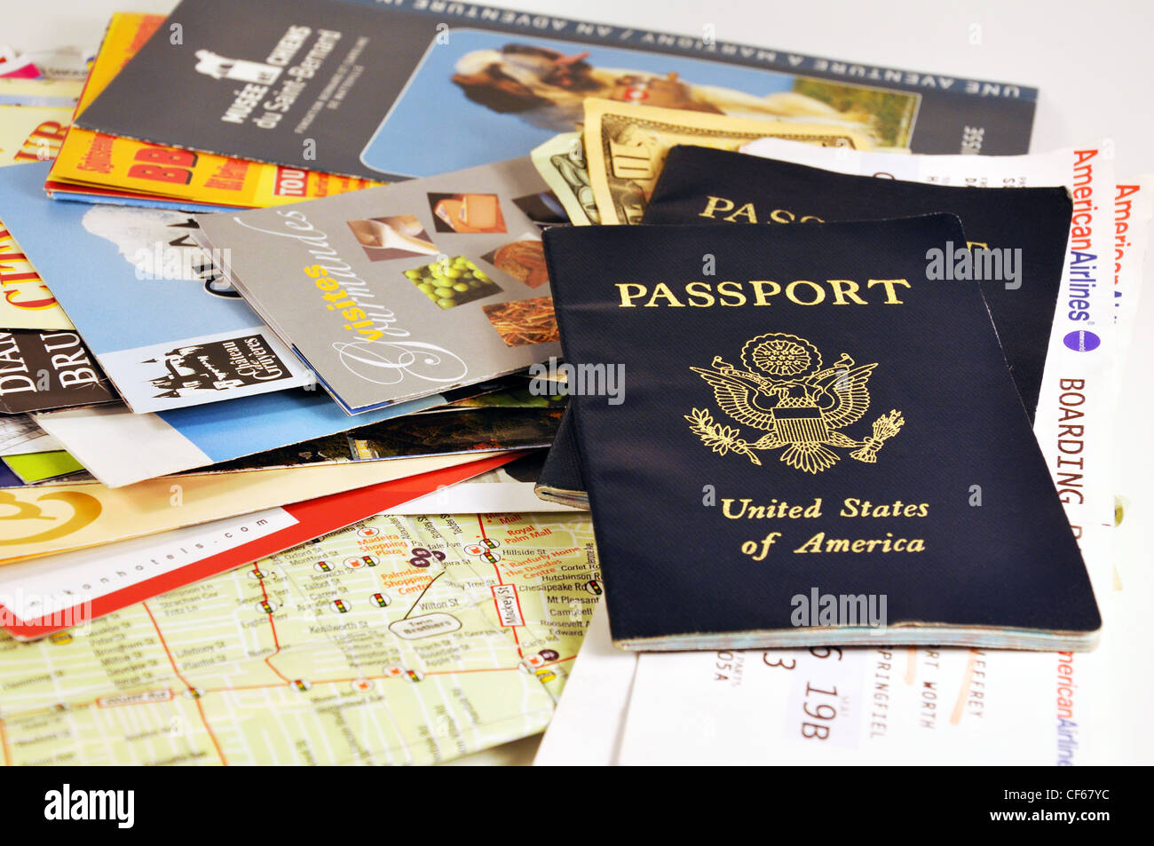 US passports and traveling documents Stock Photo - Alamy