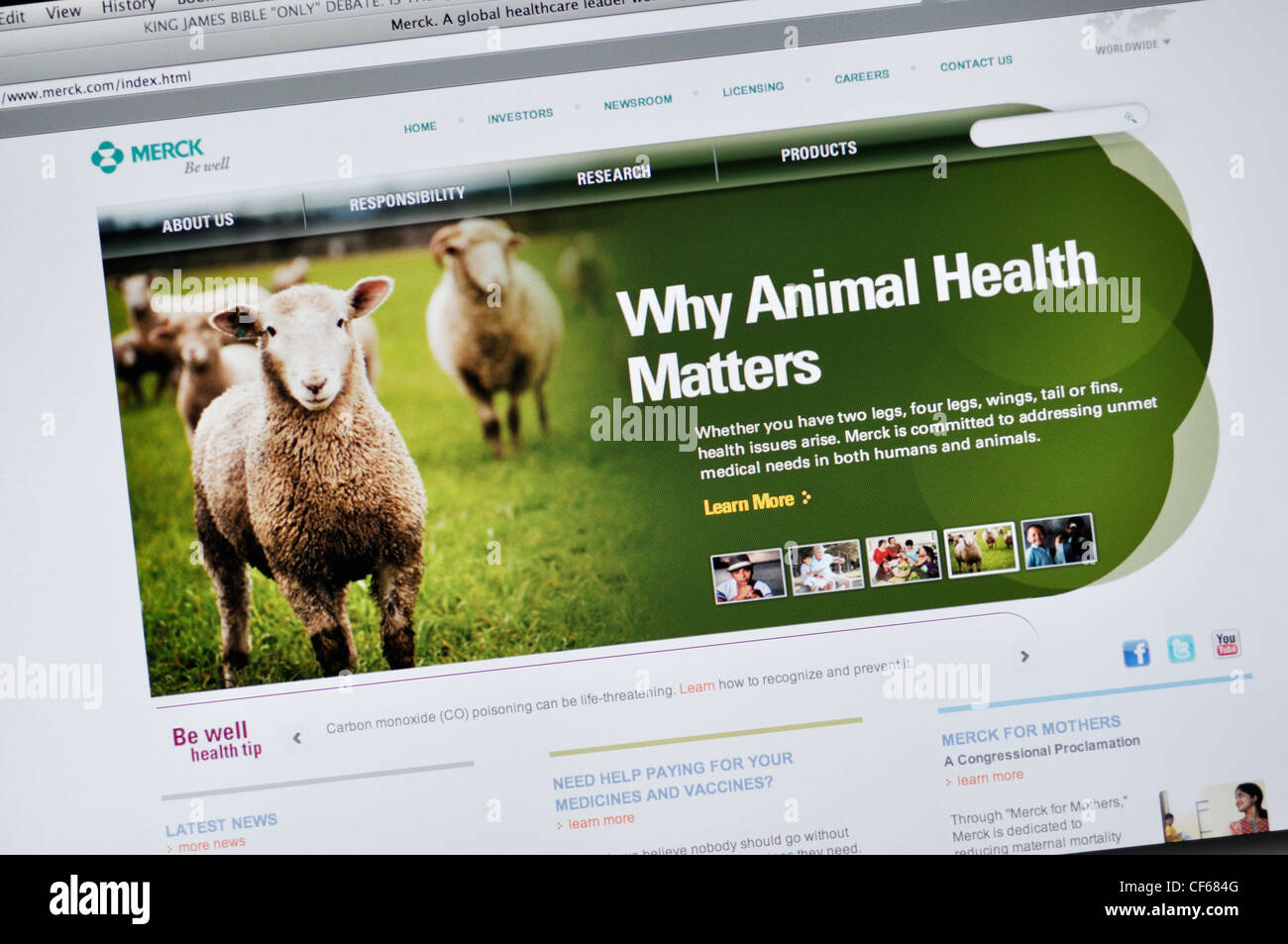 Merck website - pharmaceutical company Stock Photo - Alamy