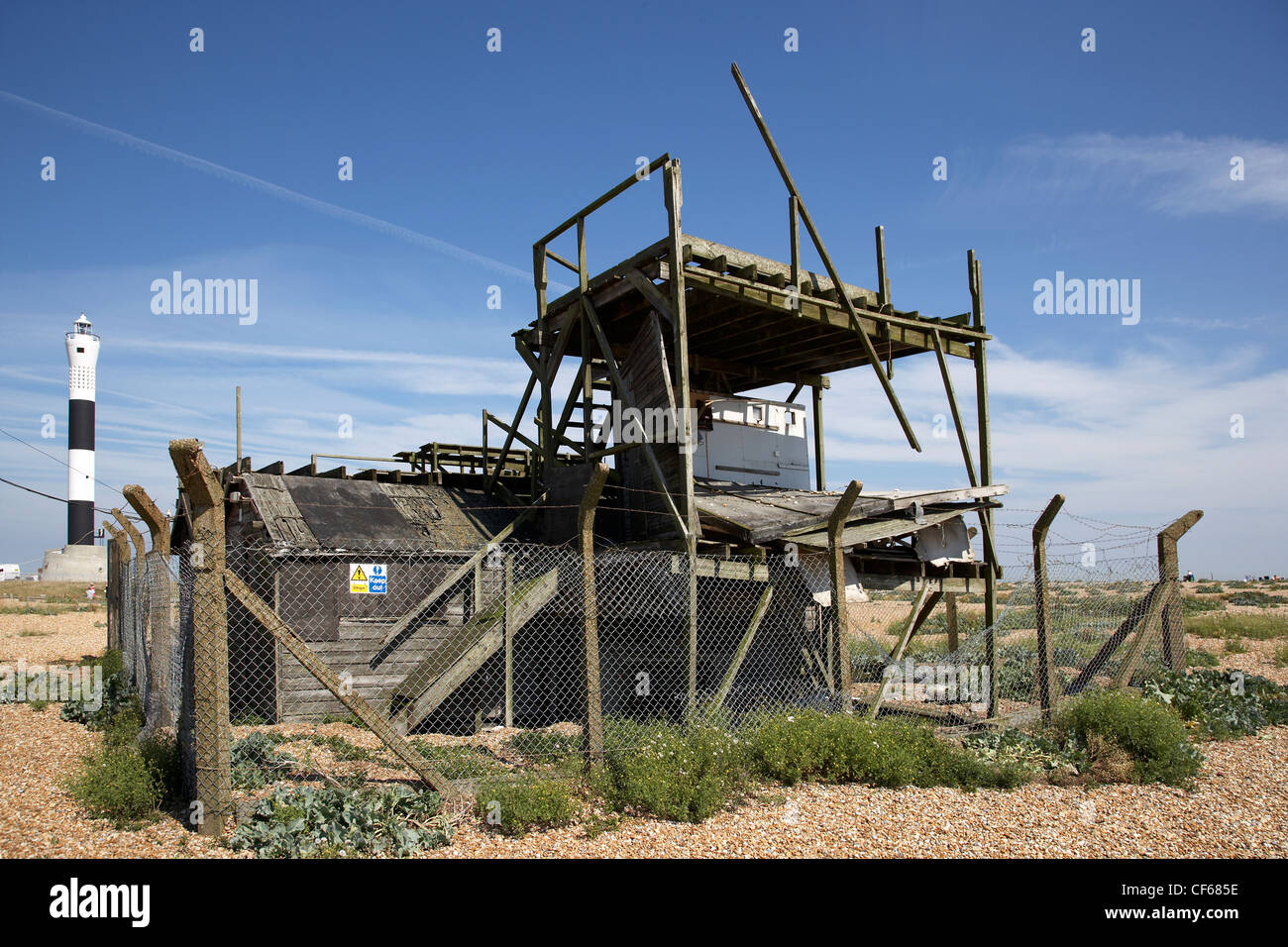 Dilapidated building on the pebble beach in Dungeness. The New York ...