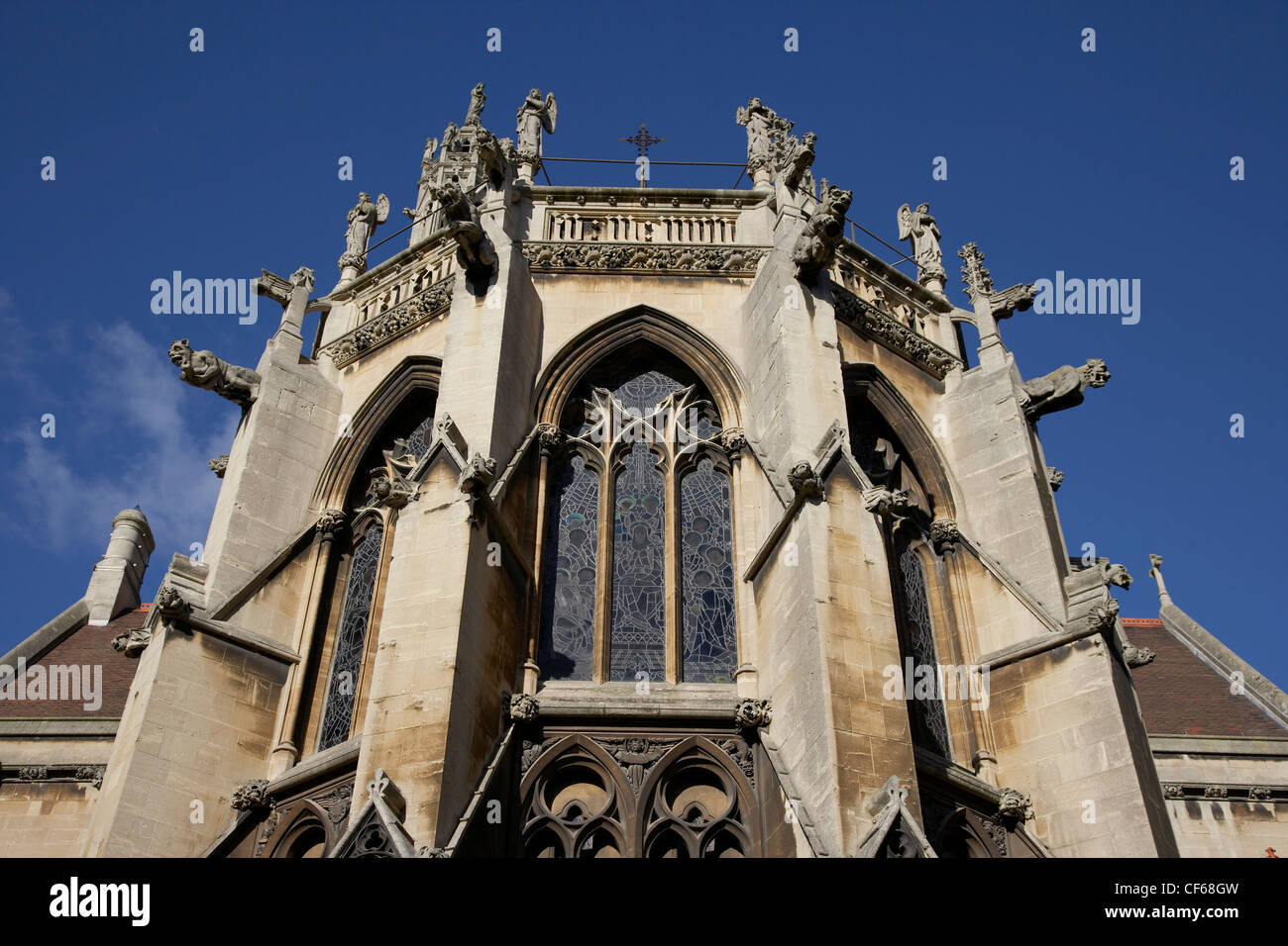 Ornate stonework on the facade of The Church of Our Lady and the ...