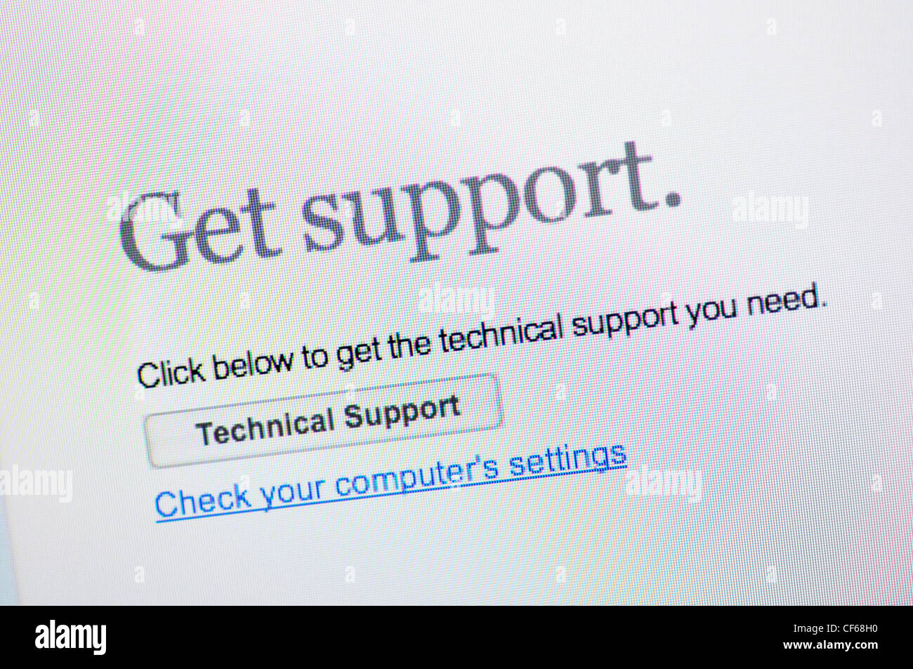Technical support website Stock Photo - Alamy