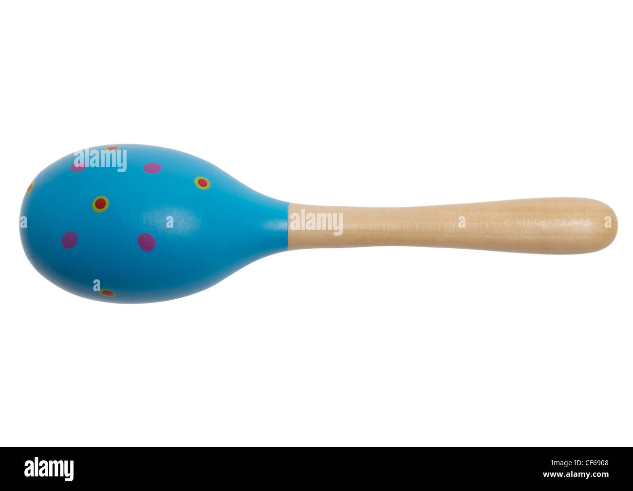 Blue wooden maracas on white background Stock Photo - Alamy