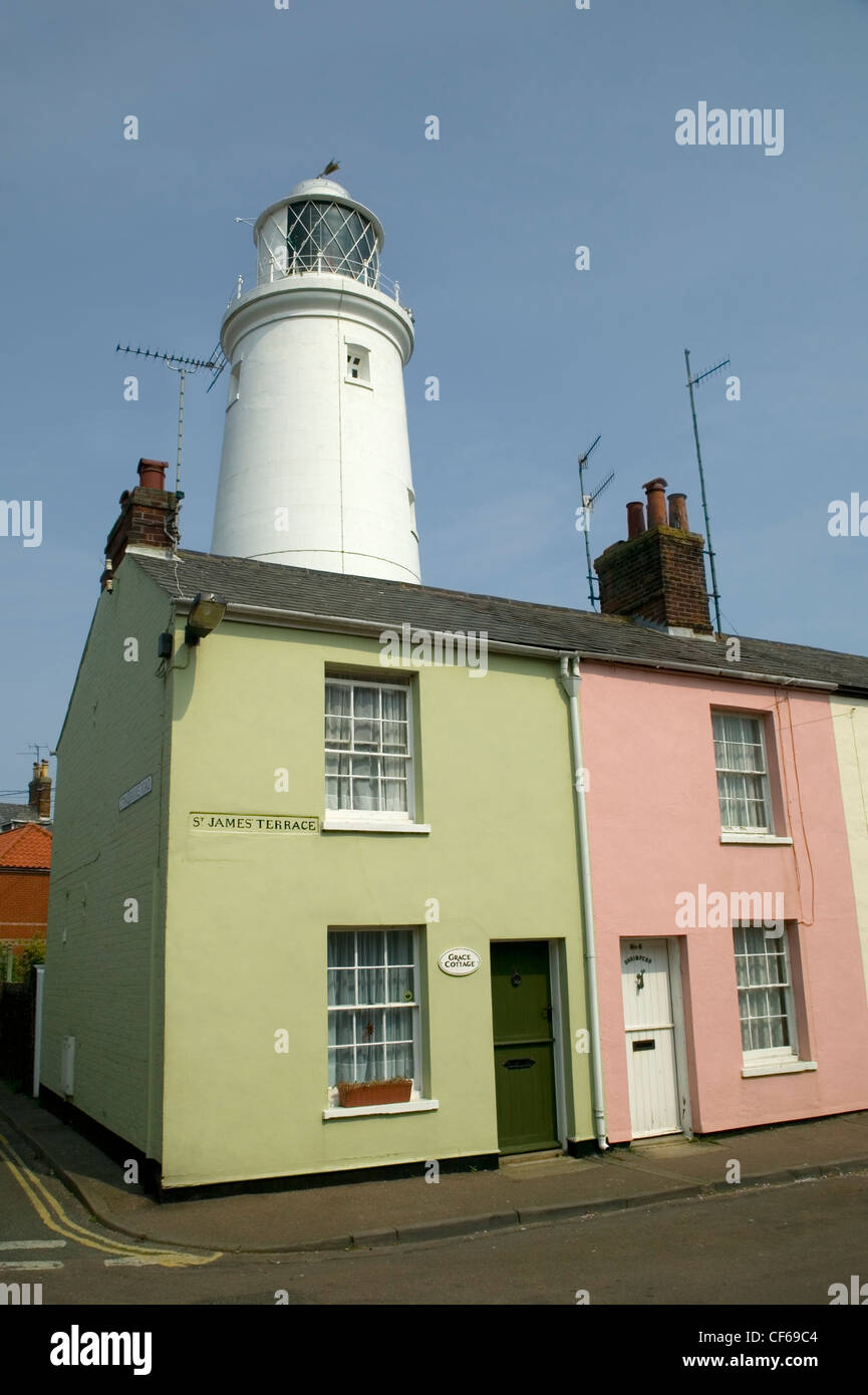Houses and Southwold Lighthouse. The Lighthouse station was electrified ...
