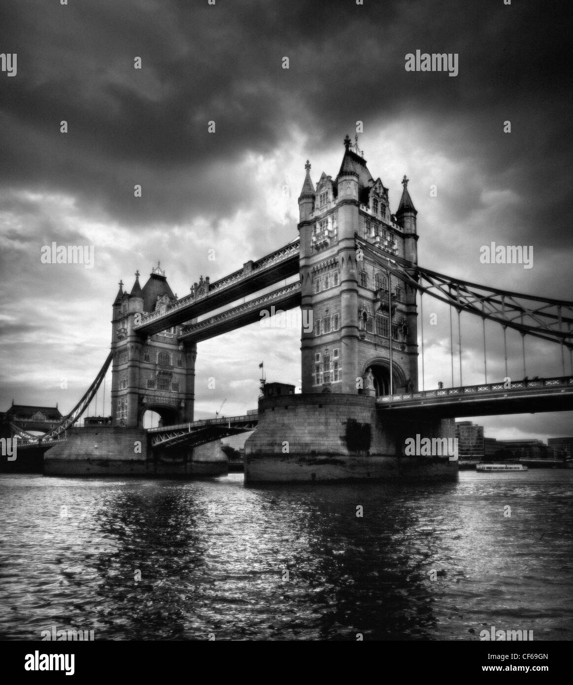 A view toward Tower Bridge. Built in 1894, it took eight years, five ...