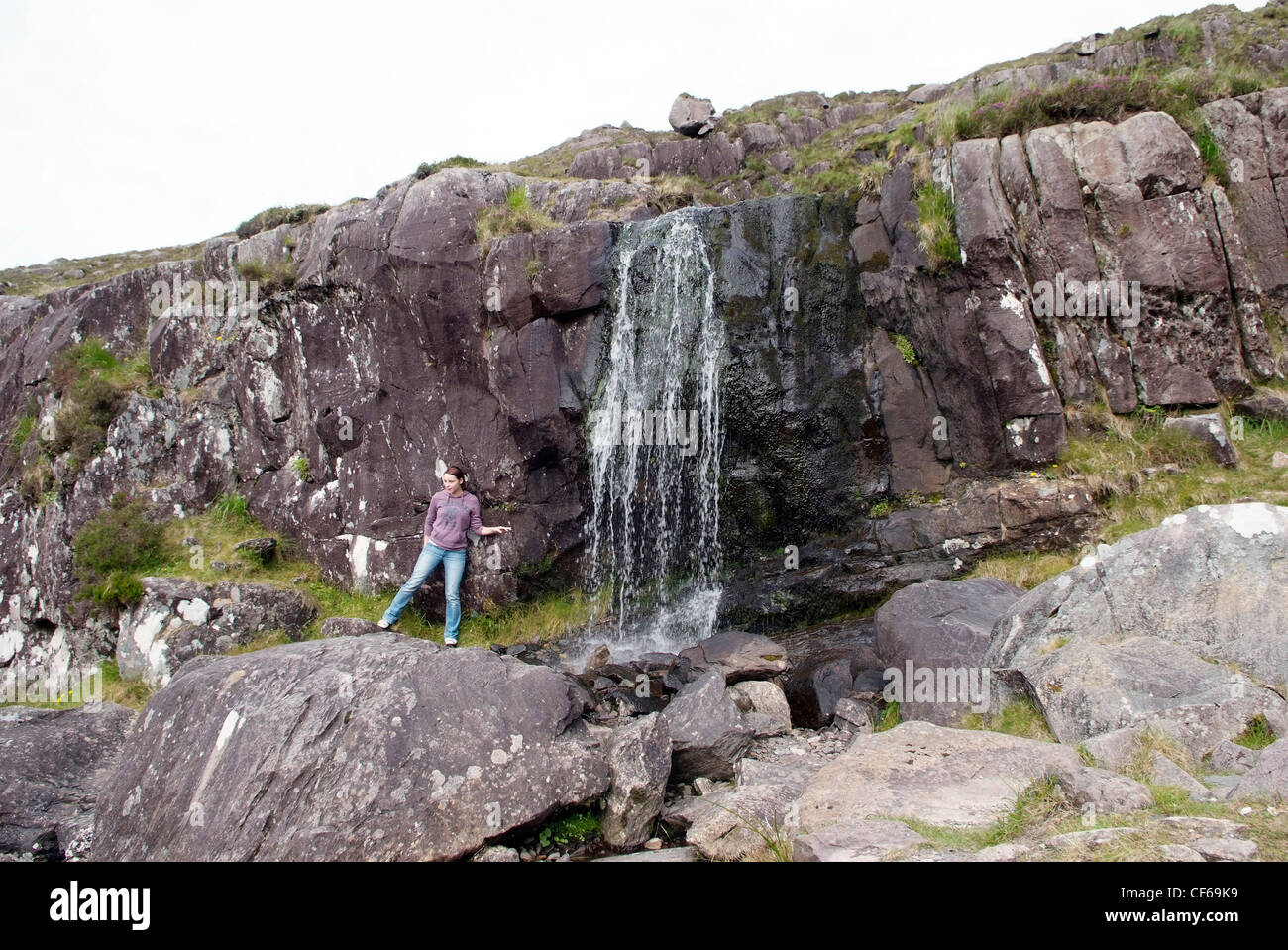 IRELAND, Dingle Peninsula, Connor Pass, waterfall Stock Photo - Alamy