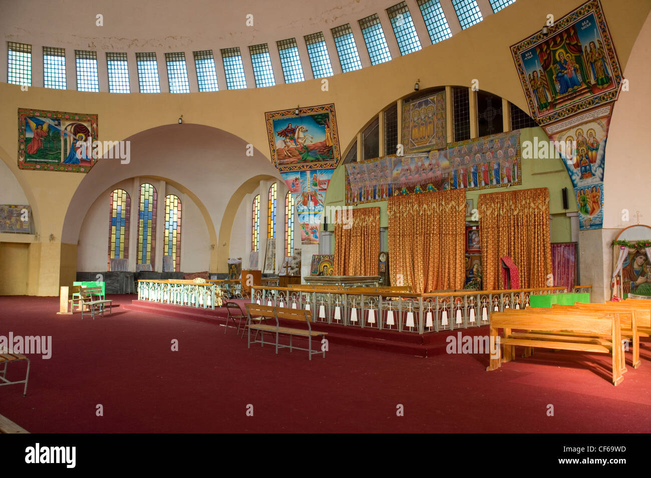 The new Church of St Mary of Zion in in Axum or Aksum in Ethiopia Stock ...