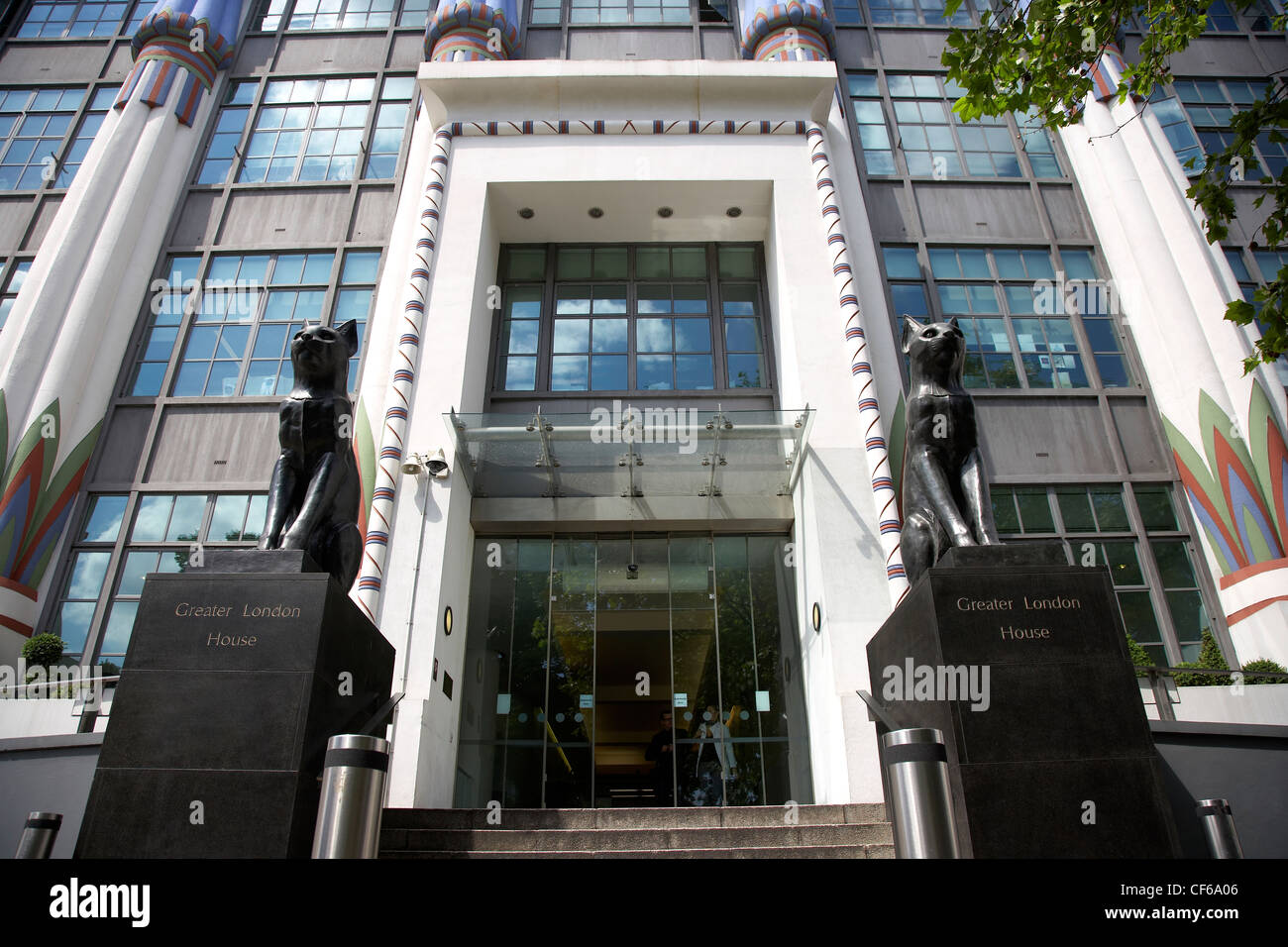 Main entrance to Greater London House Stock Photo - Alamy