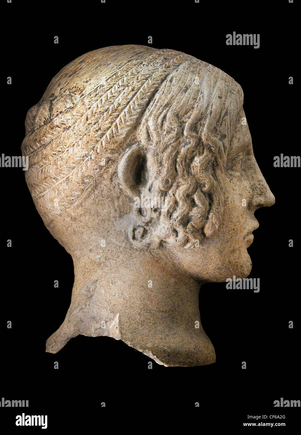 female head 2 Century BC Etruscan Italy Stock Photo - Alamy