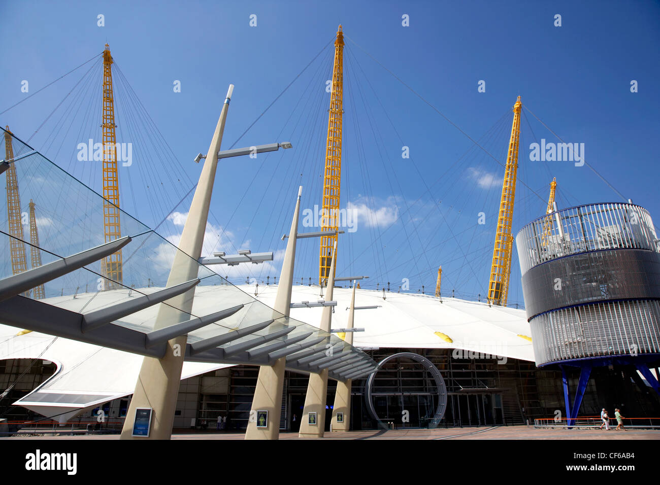 Exterior view of the front entrance to the O2 arena in Greenwich Stock ...
