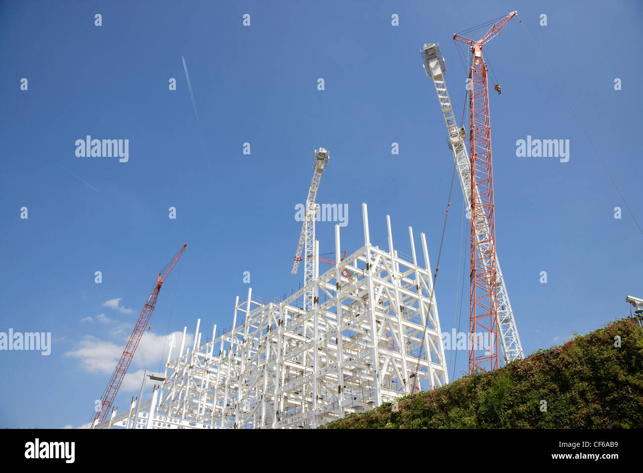 A view to a construction site near the O2 arena in Greenwich Stock ...