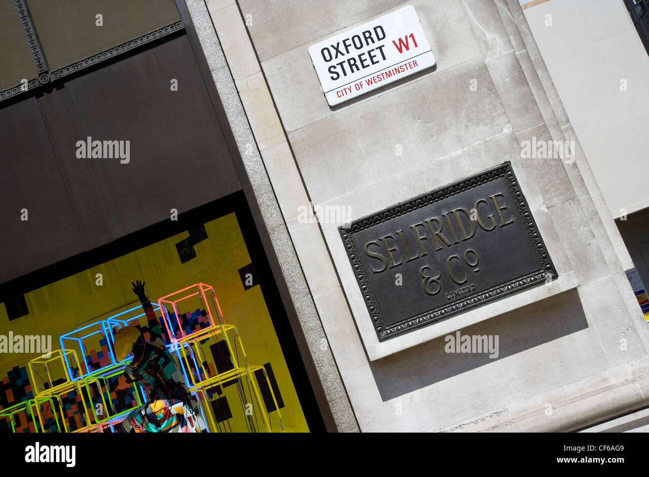 An exterior view of the Selfridges and Co department store sign in ...