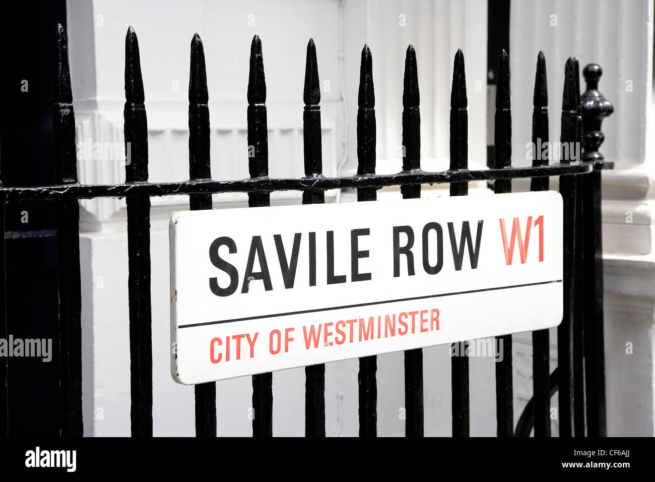 A close up of a Saville Row street sign in the West End Stock Photo - Alamy