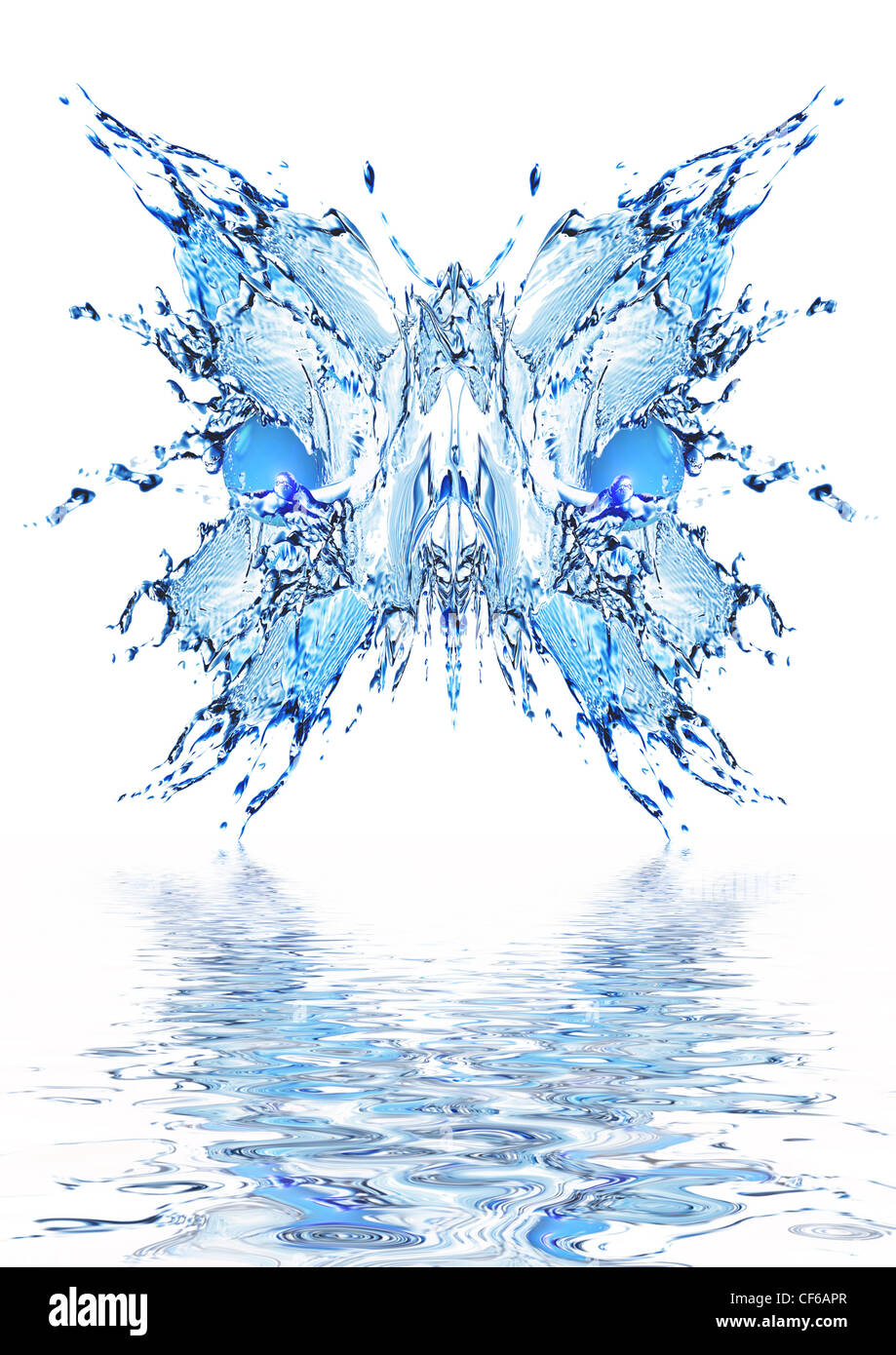 Water butterfly splash isolated on white background Stock Photo - Alamy