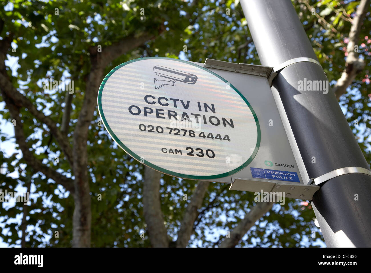 A CCTV in Operation sign in London Stock Photo - Alamy