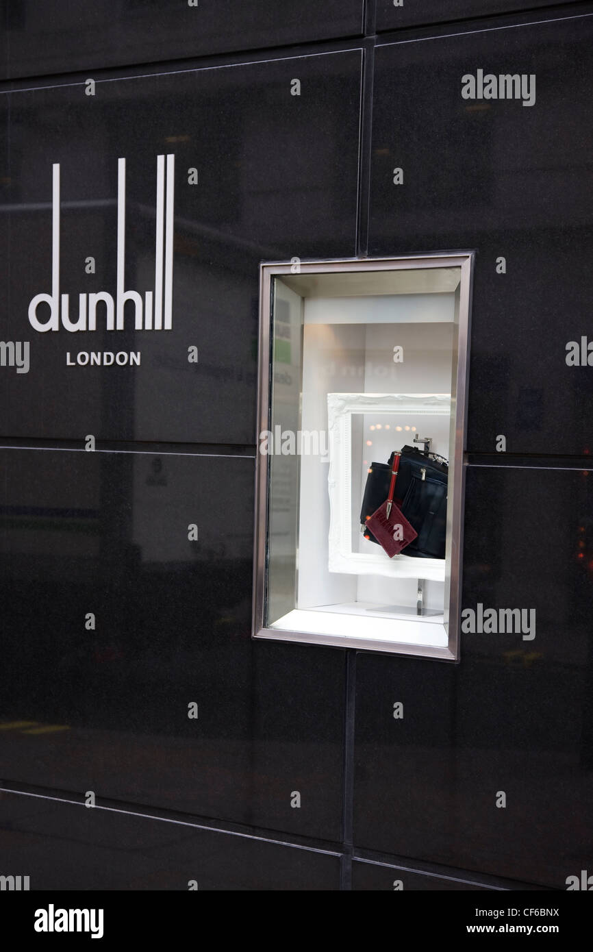 A display window in the wall of Dunhill London in the City of ...