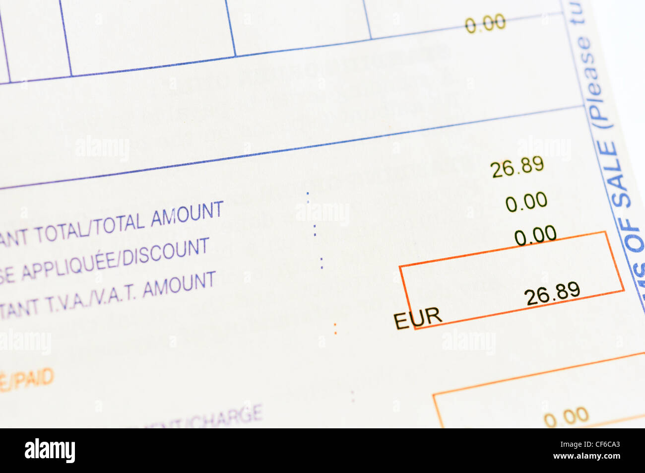 Euros receipt hi-res stock photography and images - Alamy