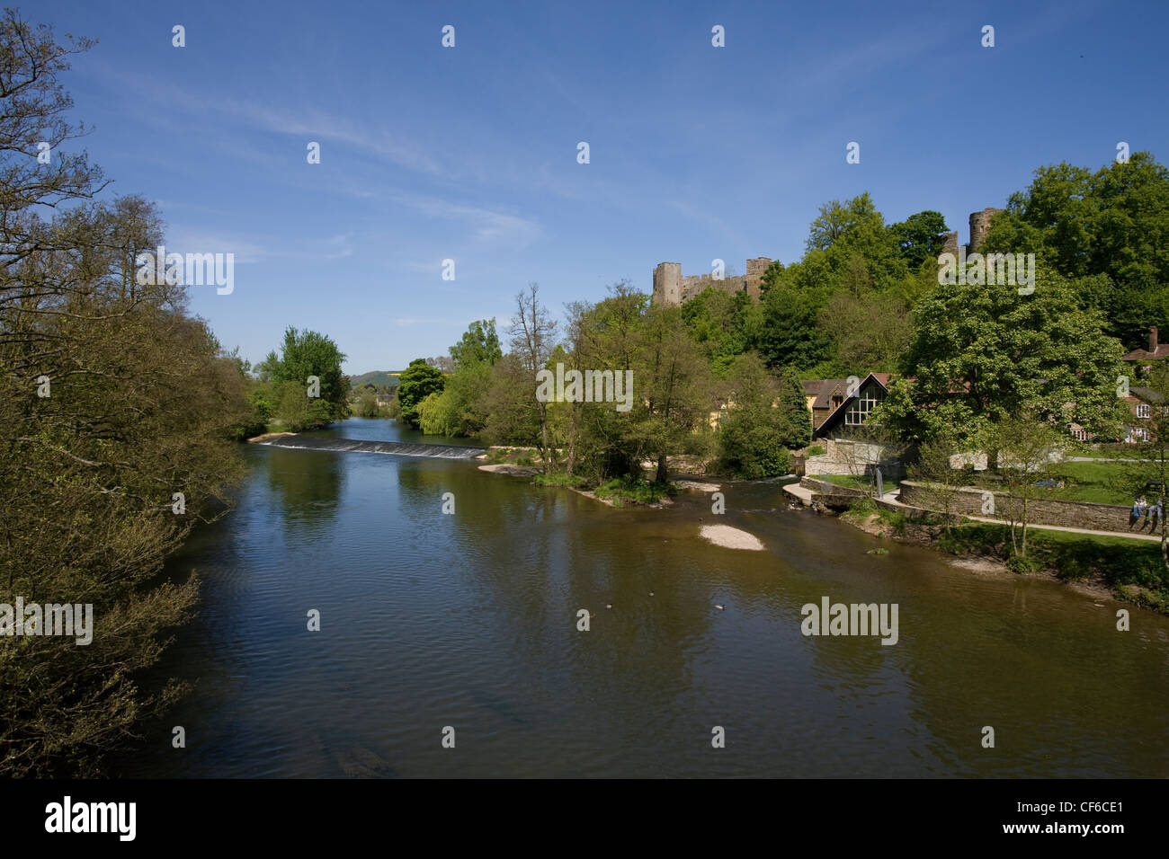 The River Teme flowing past Ludlow Castle Stock Photo - Alamy
