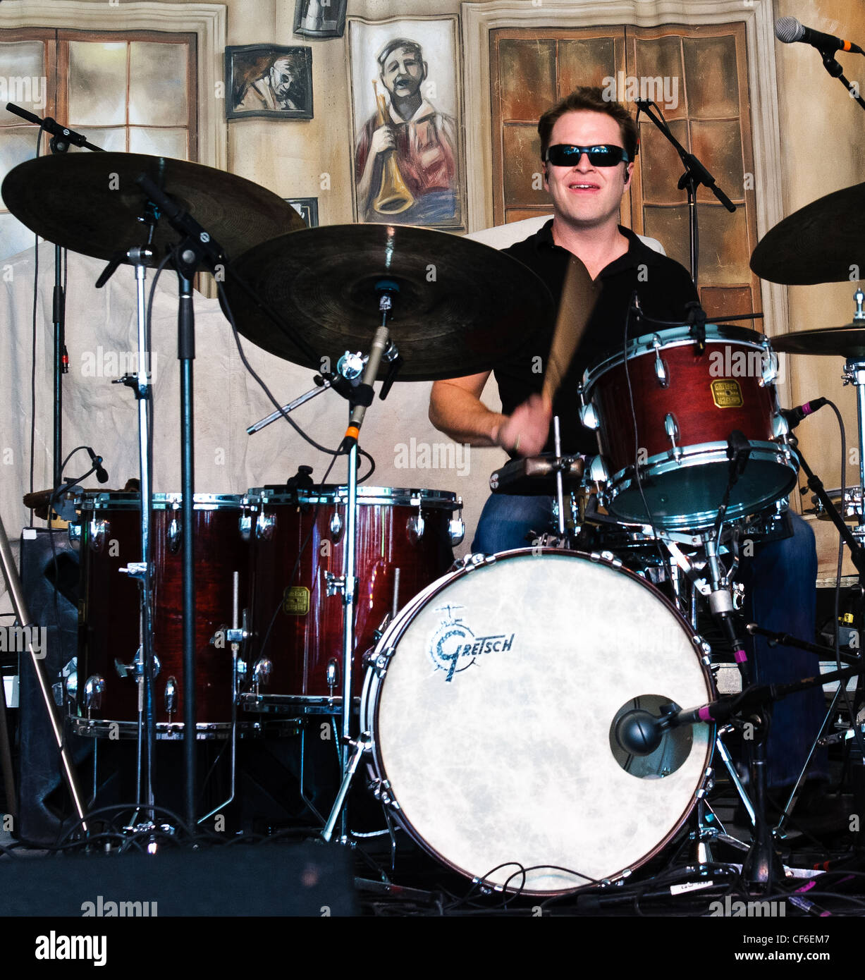 Stanton Moore Trio with Anders Osborne and Robert Walter playing at Voodoo Festival 2010 in New ...