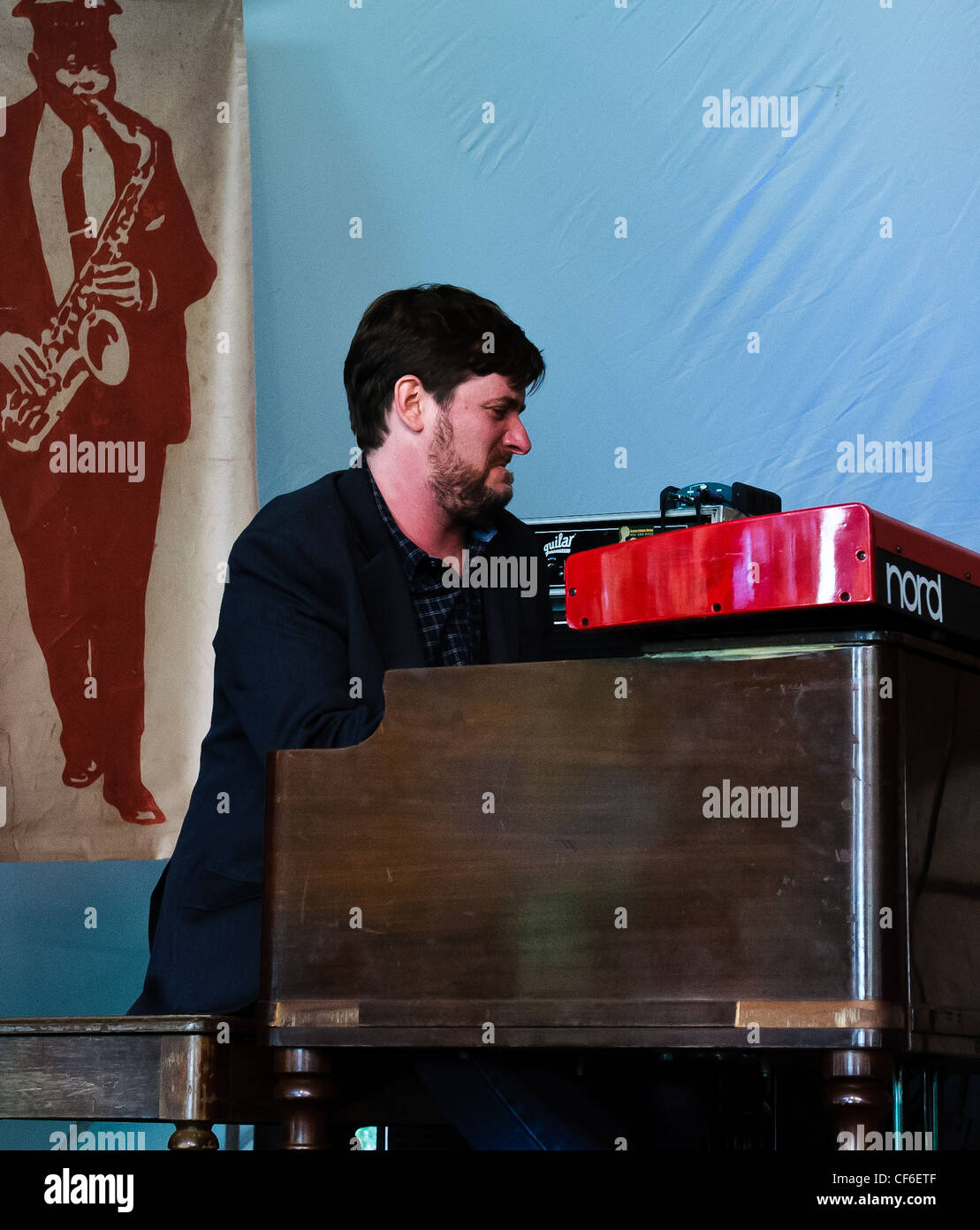 Stanton Moore Trio with Anders Osborne and Robert Walter playing at Voodoo Festival 2010 in New ...