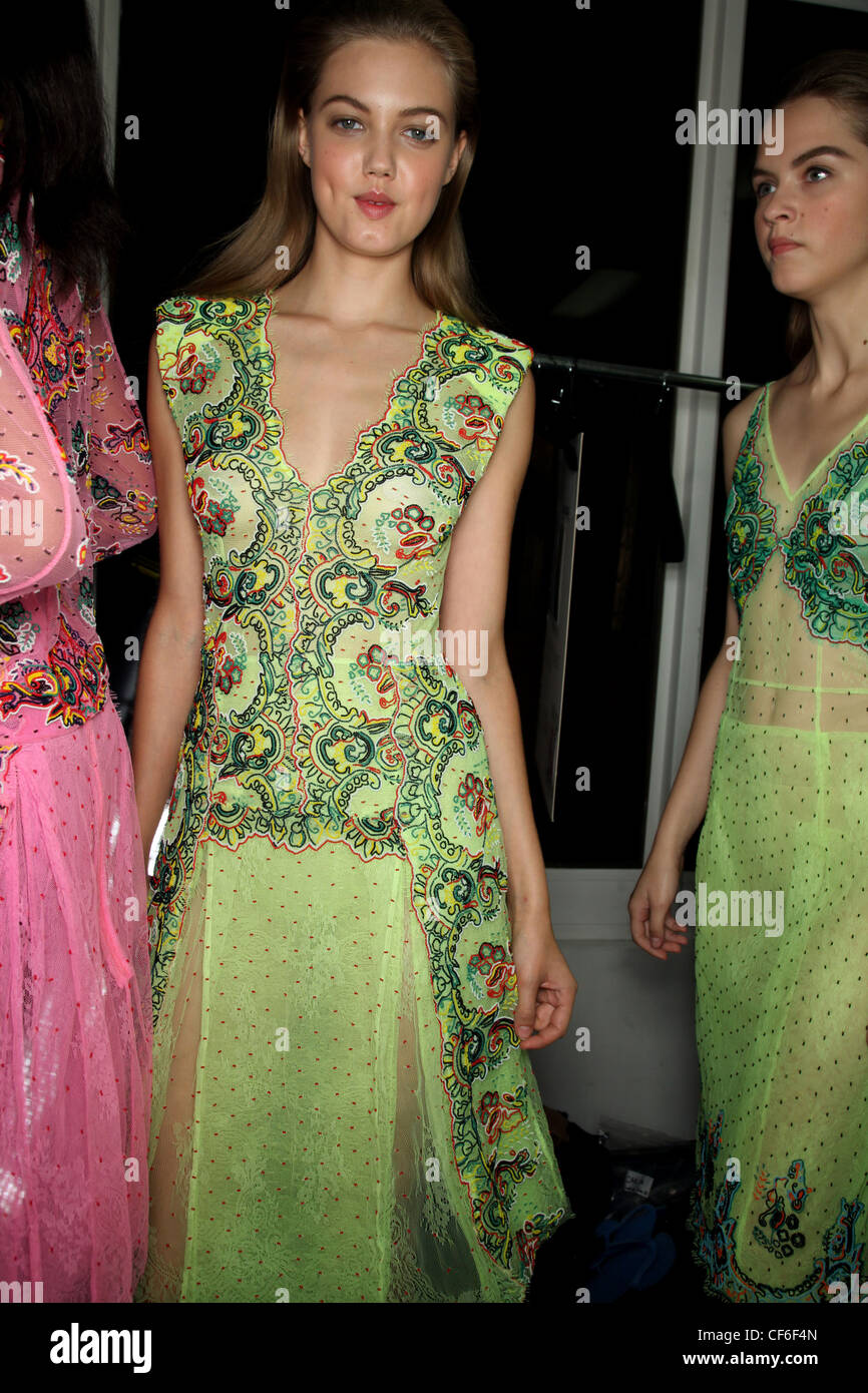 Christopher Kane Backstage London Ready to Wear Spring Stock Photo - Alamy
