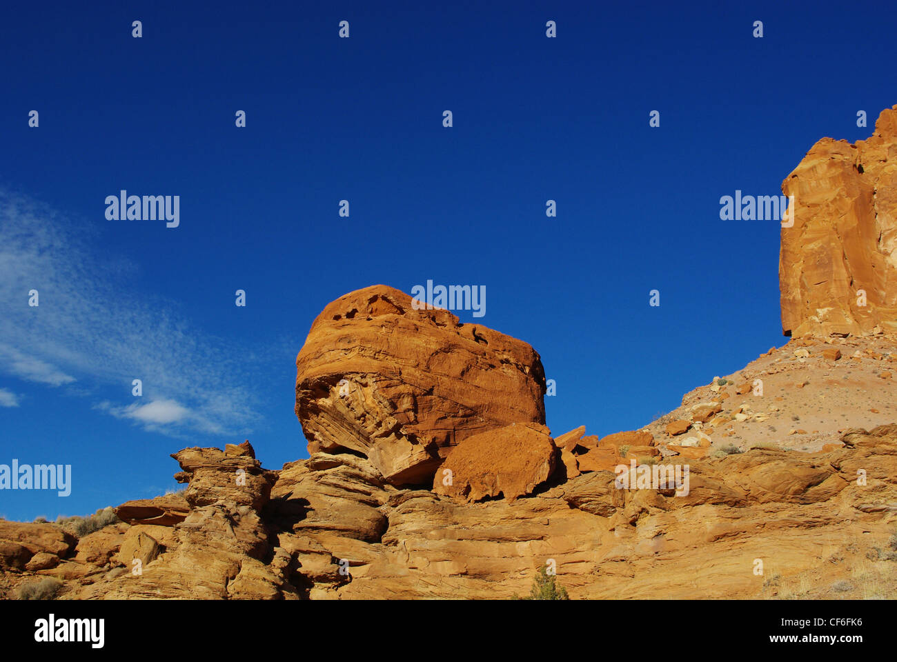 Intense colors in rocks and sky, Capitol Reef National Park, Utah Stock ...