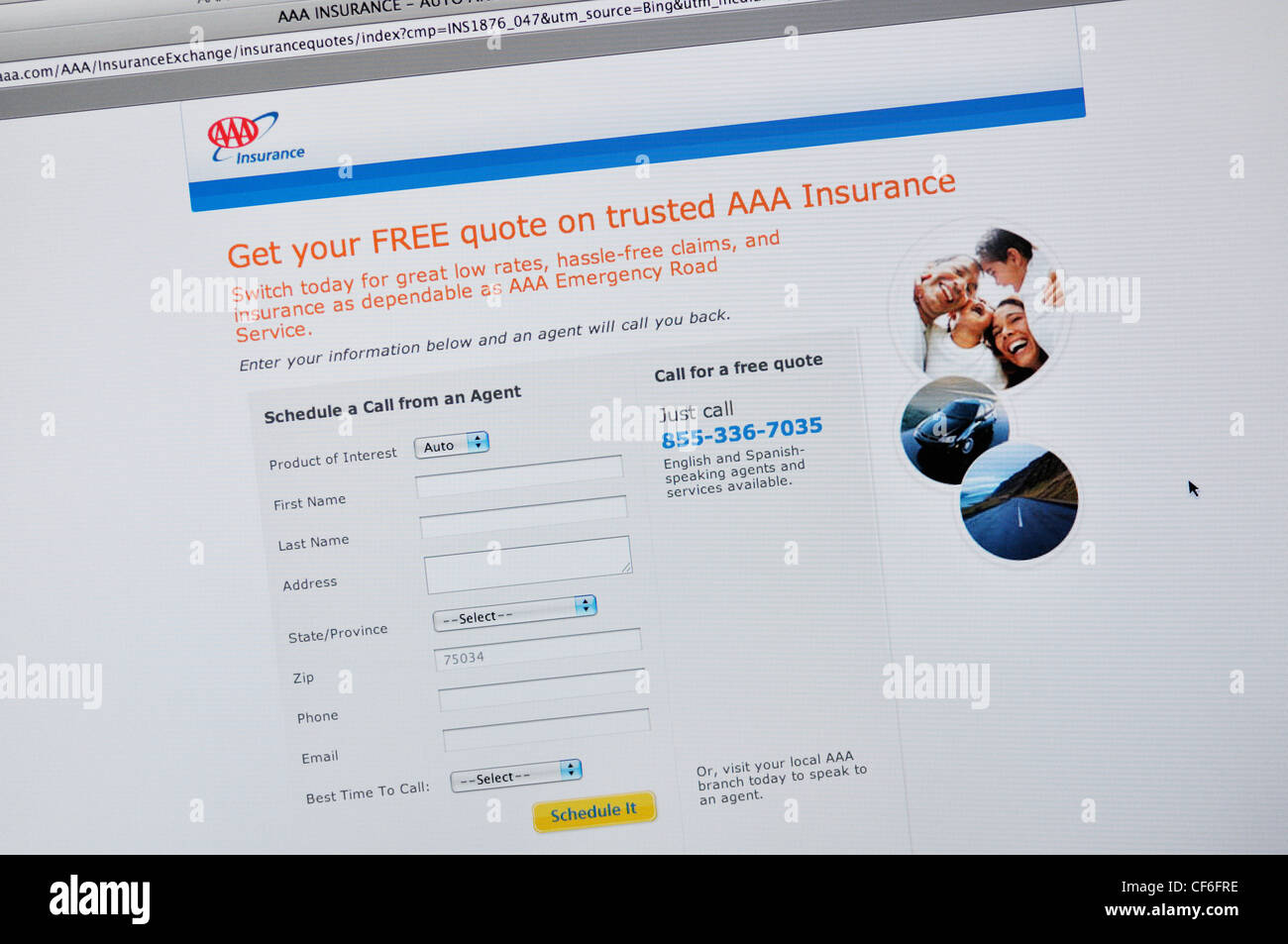 AAA insurance website Stock Photo - Alamy