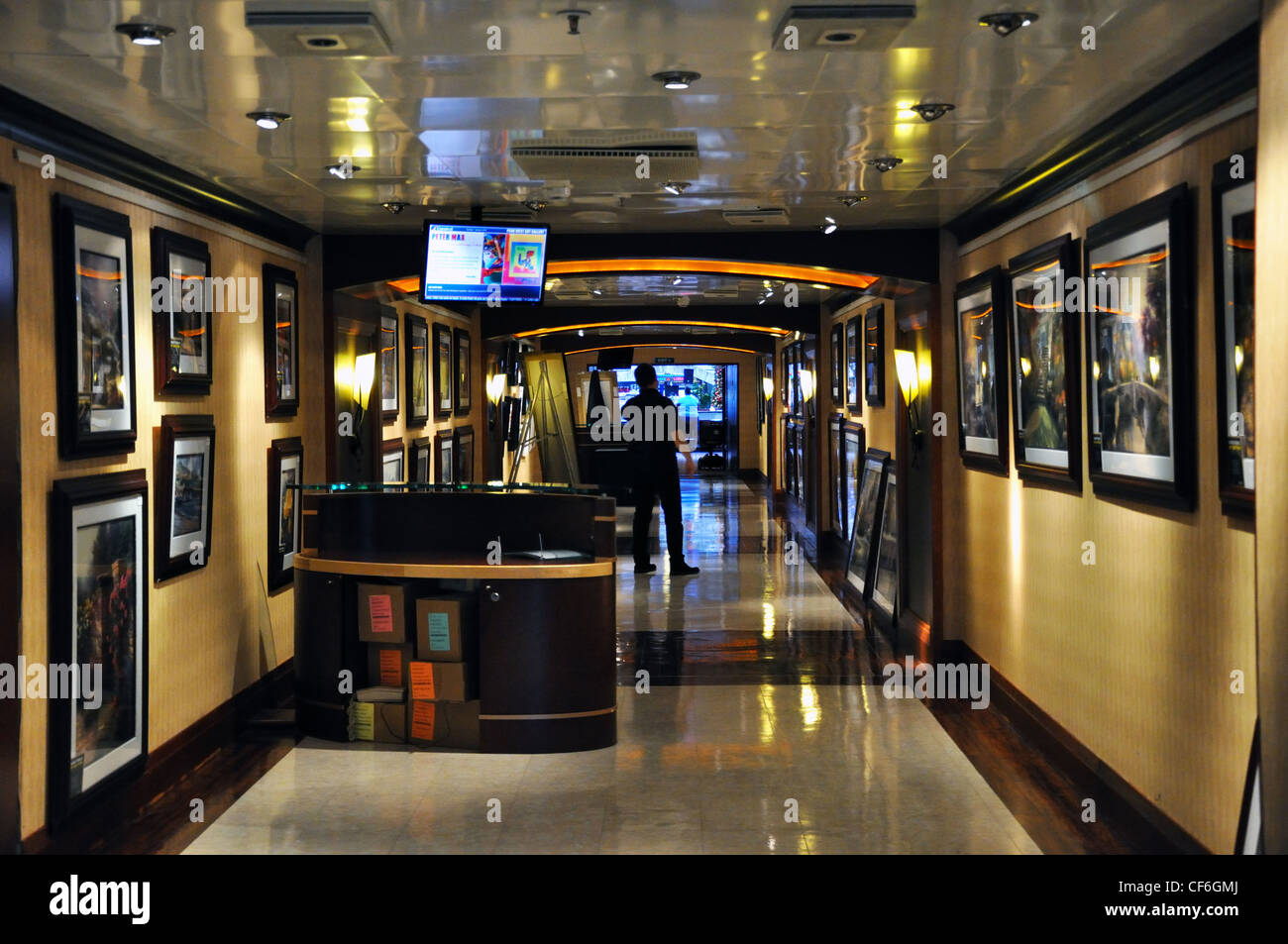 Cruise Ship Art Gallery Stock Photo Alamy
