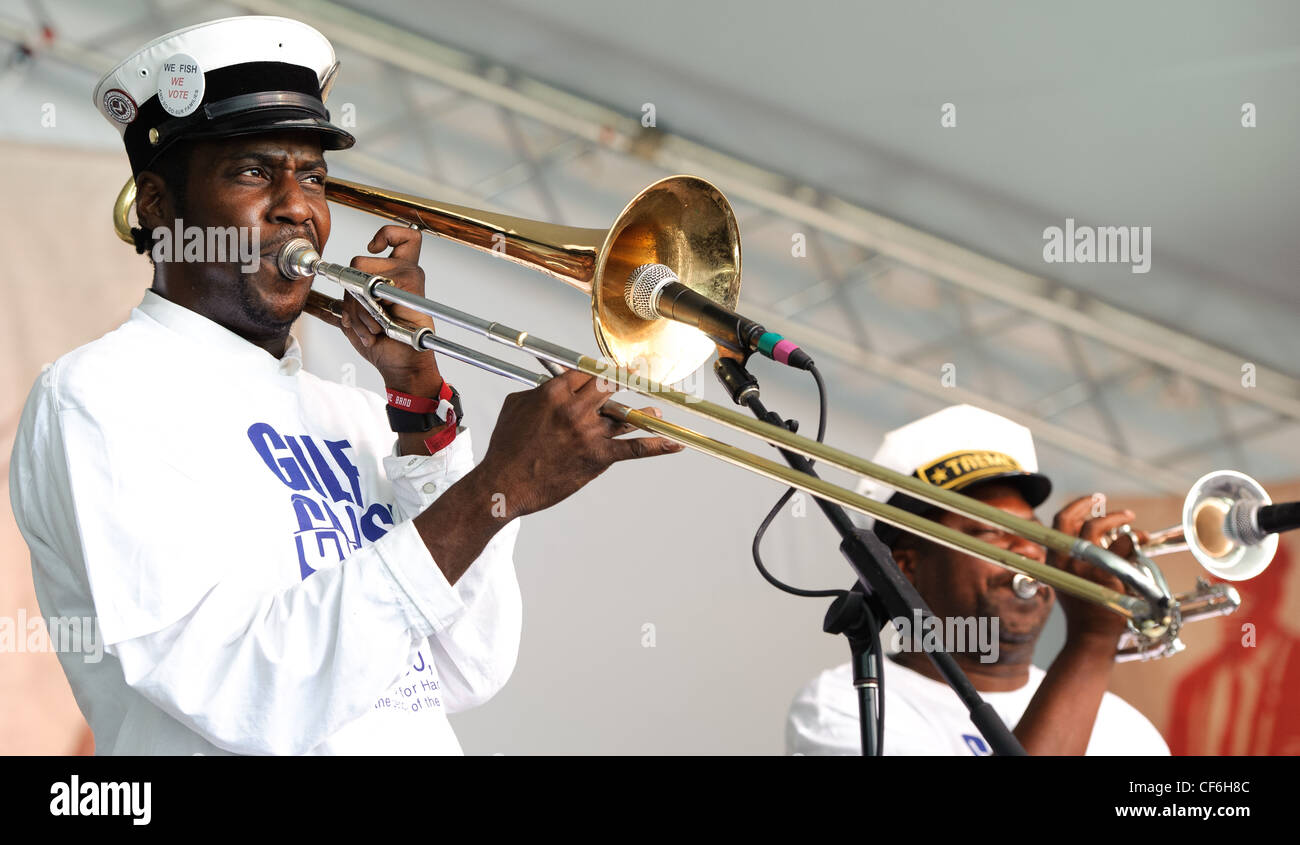 Treme Brass Band playing at Voodoo Festival 2010 in New Orleans Stock ...