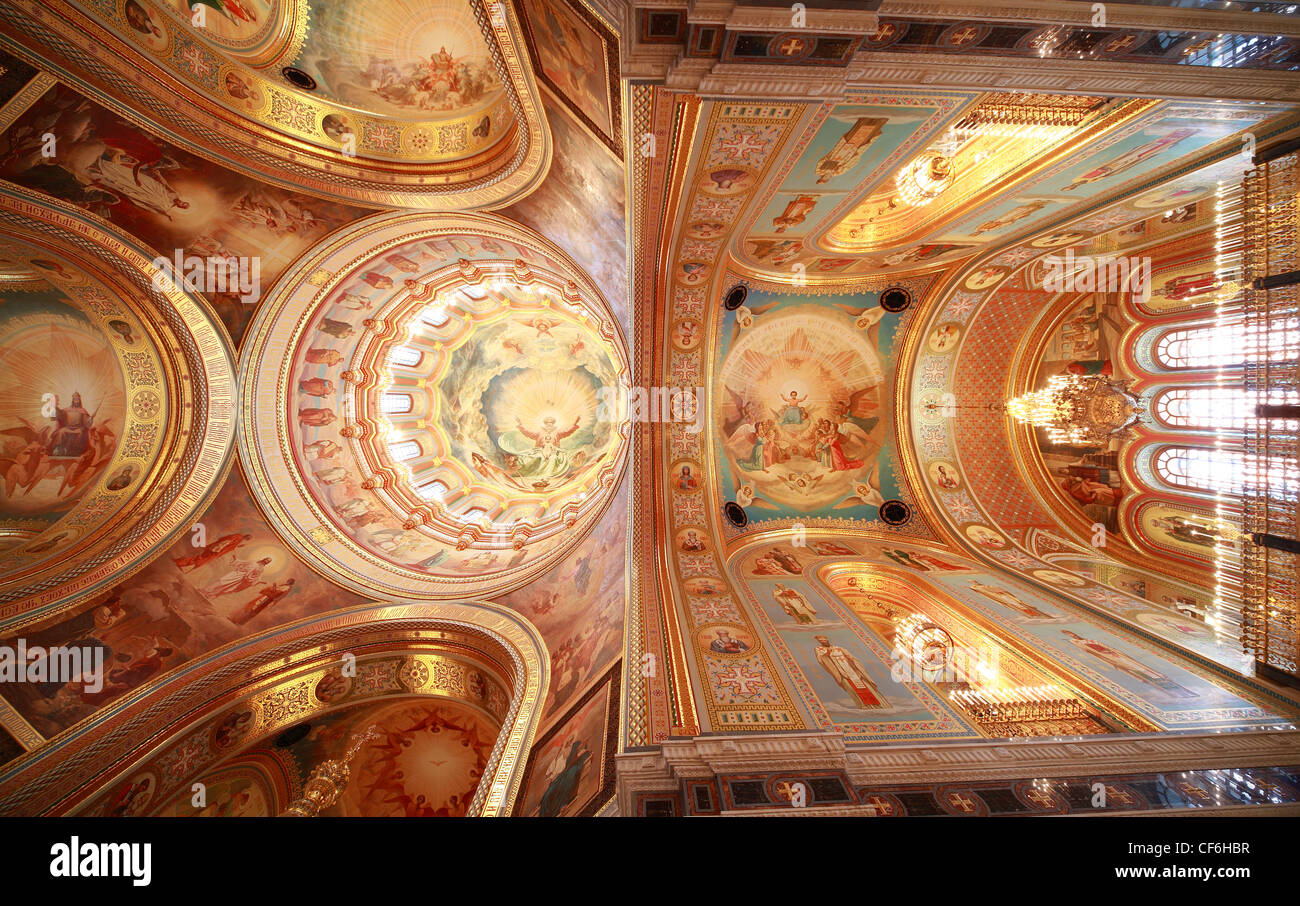 Pictured ceiling near balcony inside Cathedral of Christ the Saviour in ...
