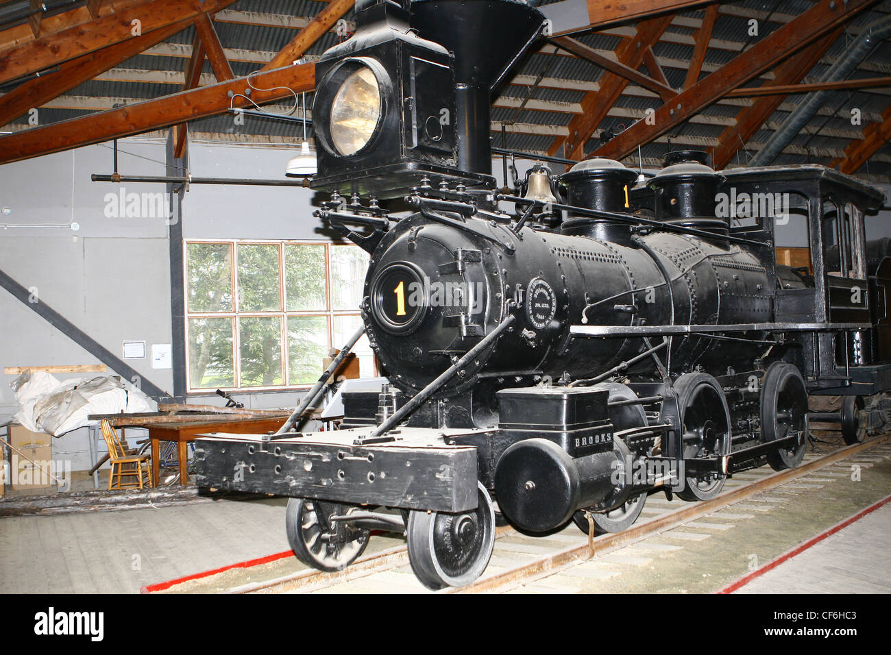 Antique train in a museum Stock Photo - Alamy